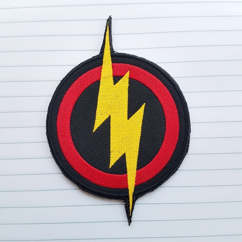 The Flash Superhero Lightning Bolt Red&Black Logo Embroidered Hook/Loop ...