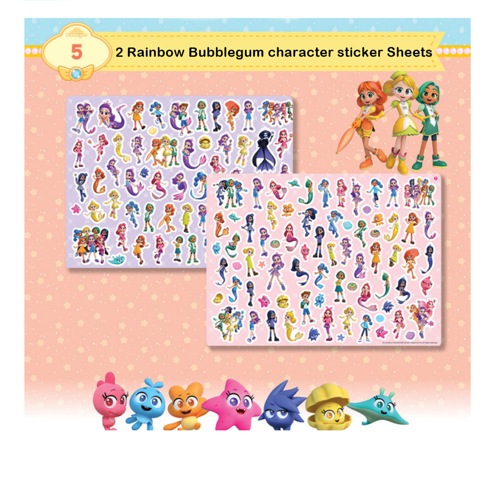 Rainbow Bubblegem Princess Mermaid Accordion Style Lenticular Coloring ...