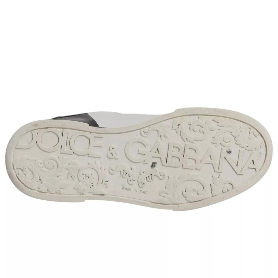 DOLCE & GABBANA Shoe White Black Logo Portofino Men Sneaker EU41/ US8 ...
