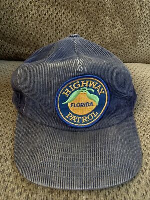 Vintage Patch Florida Highway Patrol Baseball Hat Corduroy Snap Back | eBay
