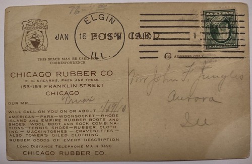 Chicago Rubber Co Advertising Elephant Bathing Lincoln Park Postcard ...