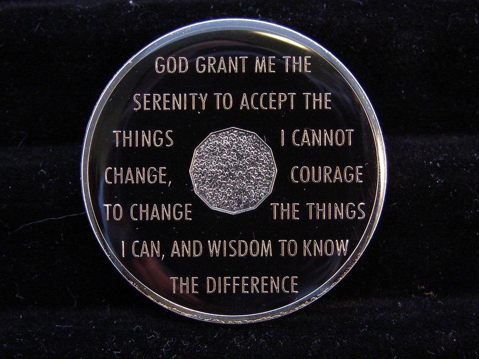 Alcoholics Anonymous AA 36 Year Black Medallion Token Coin Chip ...