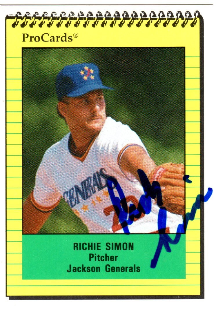 Richie Simon Autograph 1991 ProCards Minor League Auto Card ASTROS ...