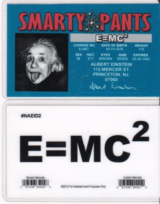Albert Einstein Princeton NJ drivers license identification id i.d card ...