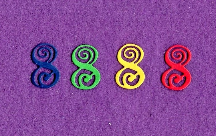 NUMBERS SWIRL eight (8) die cuts scrapbook cards | eBay