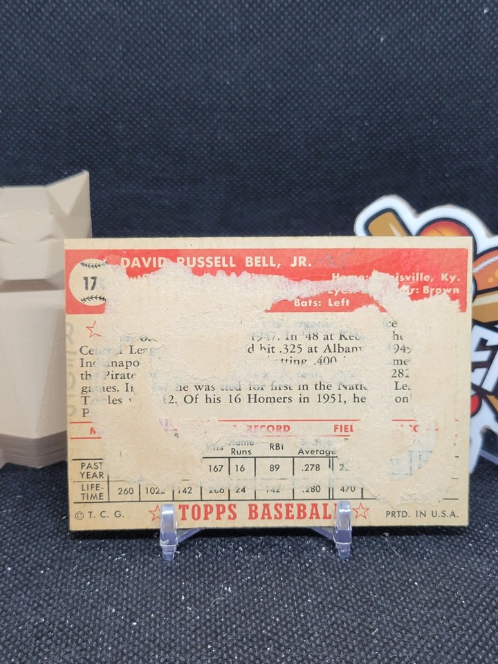 Gus Bell 1952 Topps #170 Vintage Baseball Pittsburgh Pirates (CBR) | eBay