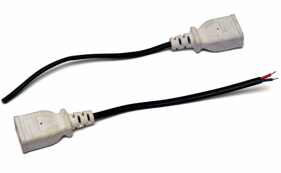 2x 15cm Cord Easy Wire 2Pin AU/US Socket Power Connector IP Camera ...