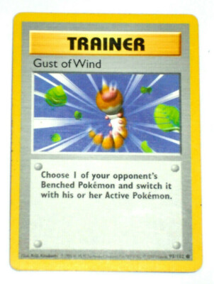 Gust Of Wind Trainer 93/102 Pokemon Card Common Shadowless | eBay