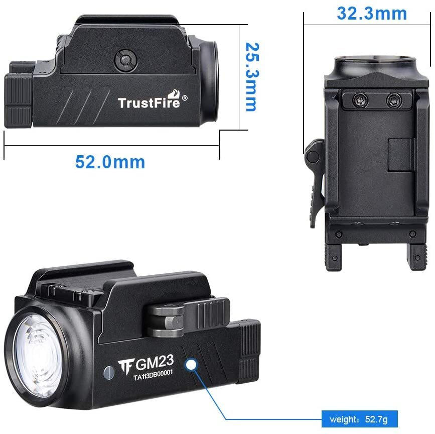 Tactical Gun Flashlight Handgun Light For Glock 17 19 21 48 Pistol ...