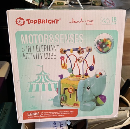 5 in 1 Elephant Activity Cube with Bead Maze & Games for Toddlers Free ...