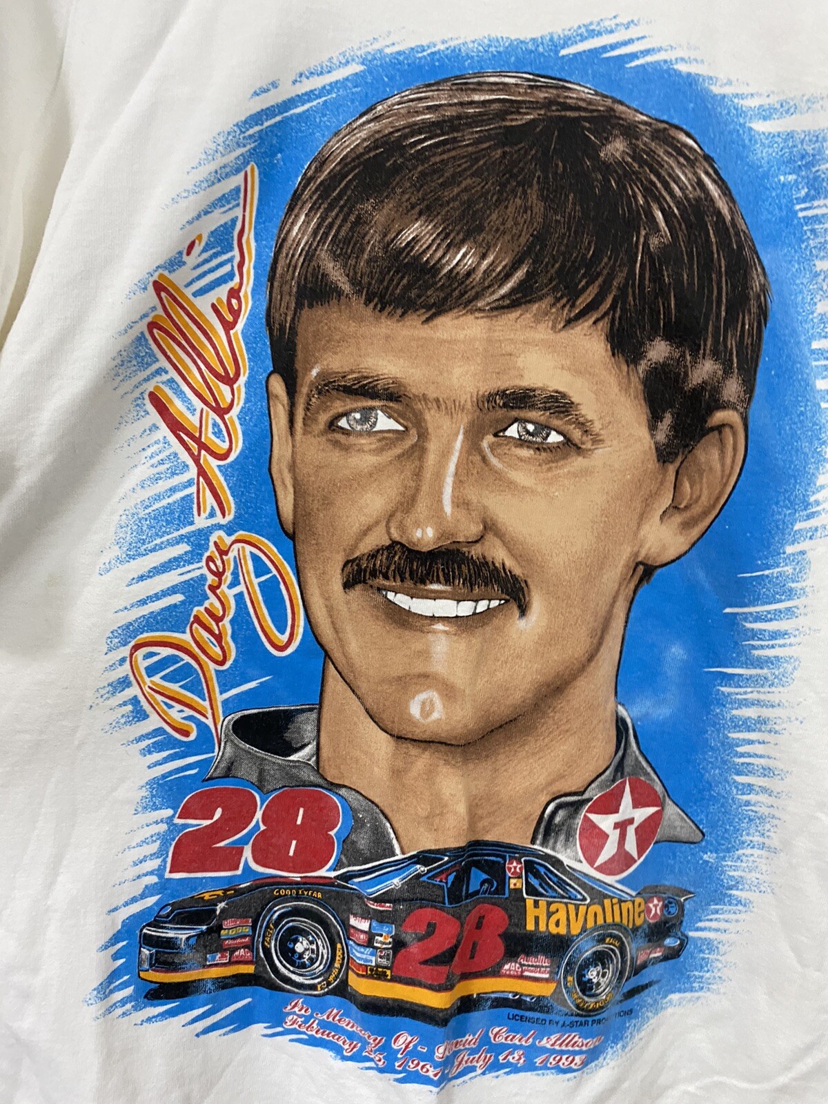 RARE VTG Davey Allison Big Face Portrait Nascar Racin… - Gem