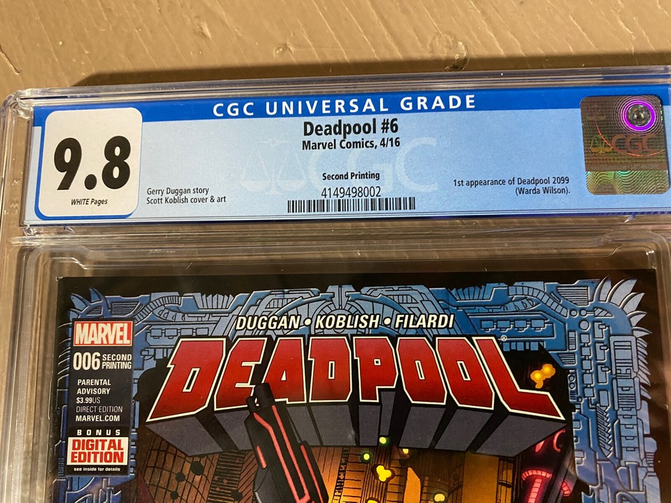 DEADPOOL #6 2nd Print CGC 9.8 Marvel Comics 2016 Warda Wilson 2099 Low ...