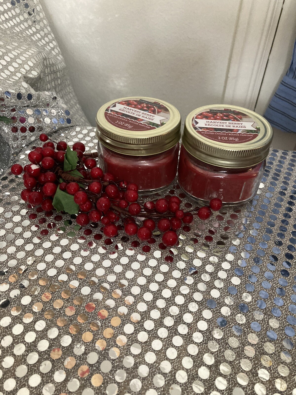 HARVEST BERRY Scented Candle, 3 oz Jar with Lid, CANDLE Lot Of 2 | eBay