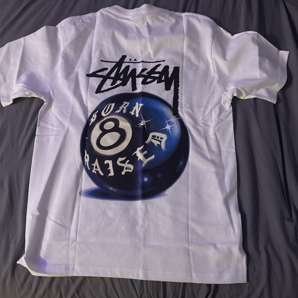 Stussy x Born X Raised 8 Ball T-Shirt White 3903852 | eBay