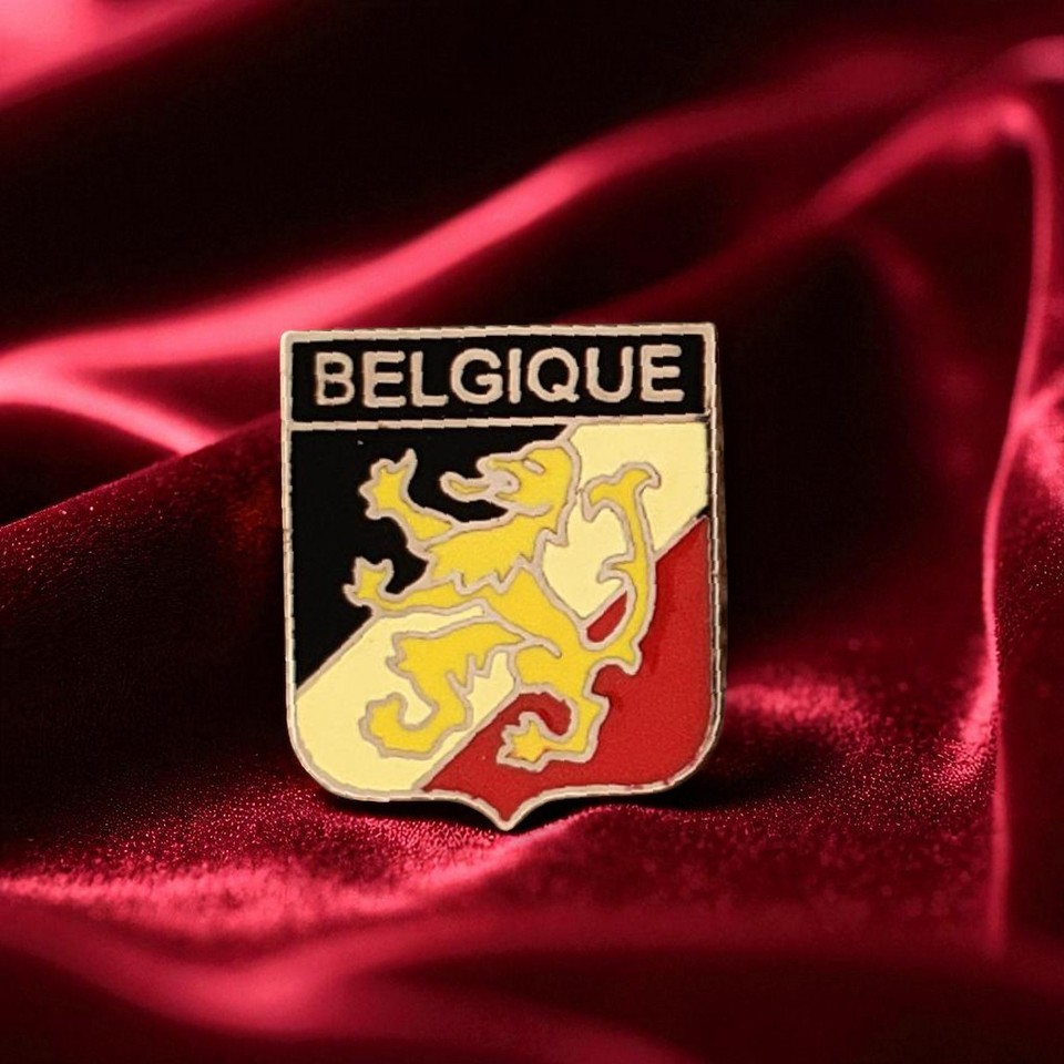 VTG Belgique Belgium Lion Crest Lapel Pin Red Black Gold Collectible | eBay