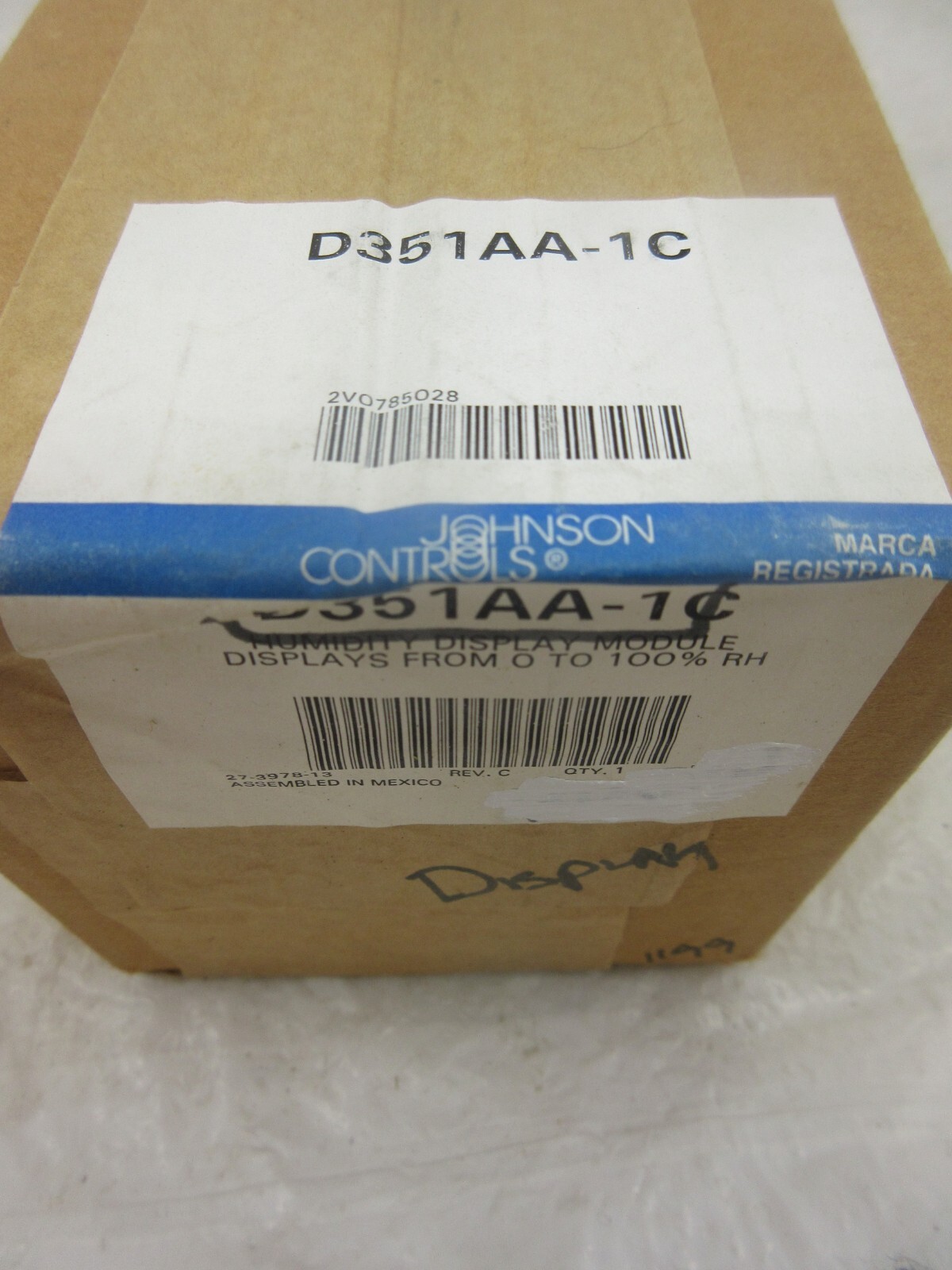 JOHNSON CONTROLS D351AA-1C HUMIDITY DISPLAY MODULE 0 TO 100% RH | eBay