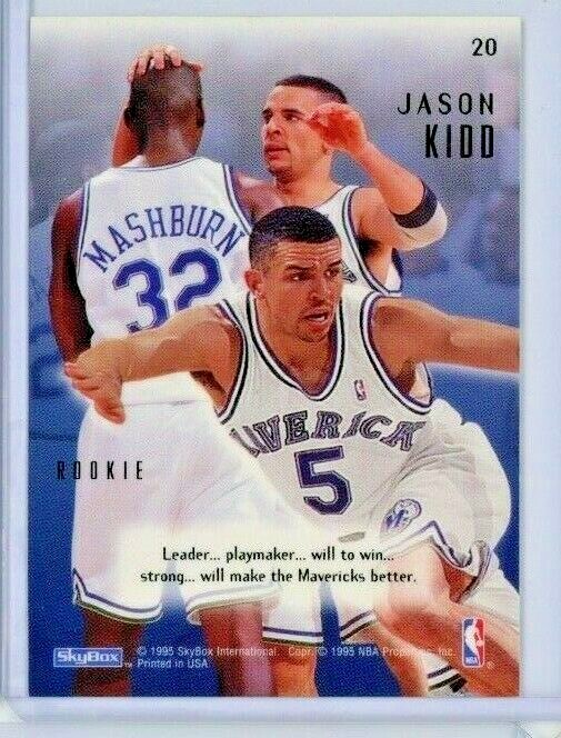 1995-96 Skybox eMotion JASON KIDD Rookie Card RC #20 Dallas Mavericks ...