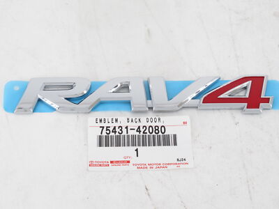 Genuine OEM Toyota 75431-42080 Rear Red Emblem Badge 2009-2012 RAV4 ...