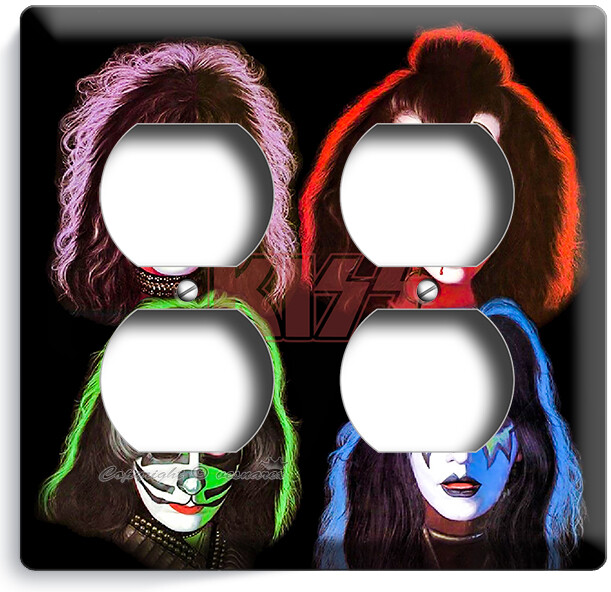 KISS HARD ROCK MUSIC BAND SOLO ALBUM INSPIRED LIGHT SWITCH OUTLET PLATE ...