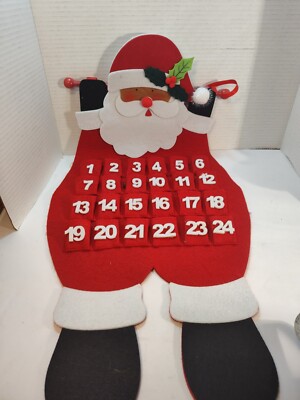 Christmas Advent Calendar Panels Felt Fabric Santa Calendar | eBay