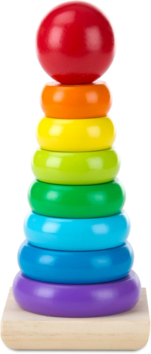 Rainbow Stacker Wooden Ring Educational Toy - Wooden Stacking Rings ...