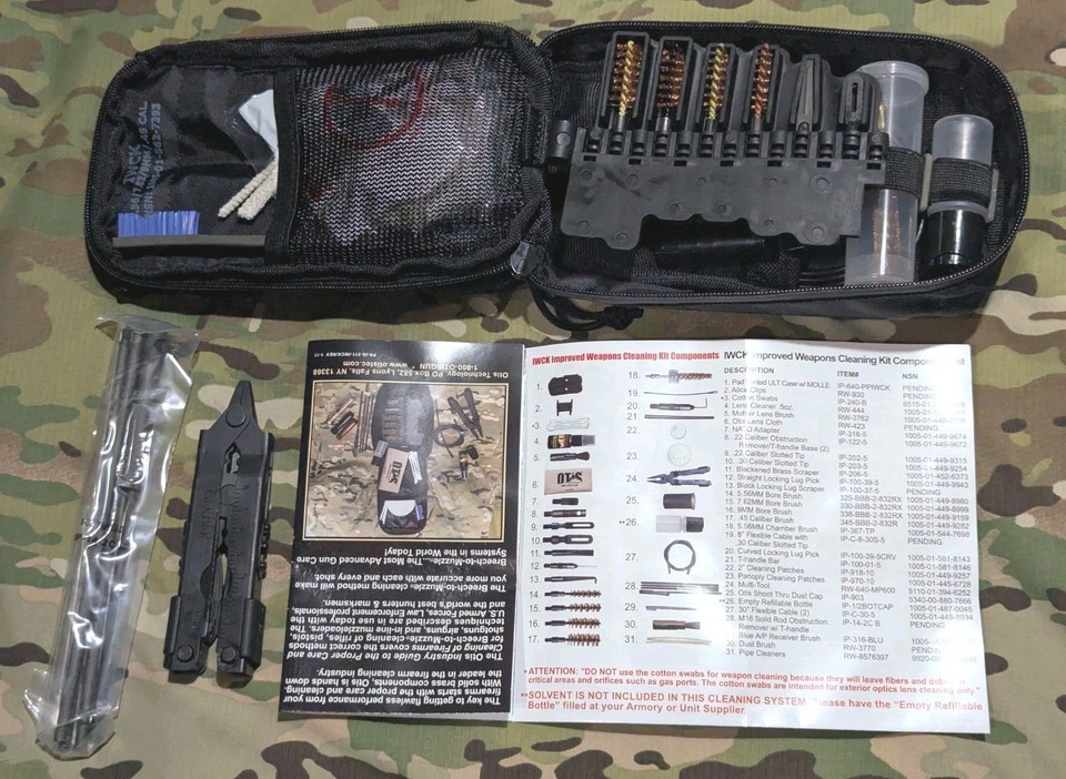 OTIS IMPROVED WEAPONS CLEANING KIT & GERBER MULTI TOOL 5.56, 7.62, 9mm ...