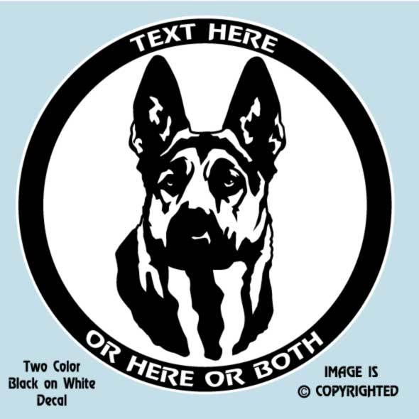 GERMAN SHEPHERD DOG - GSD - PERSONALIZED 2 COLOR DECAL / STICKER - # ...