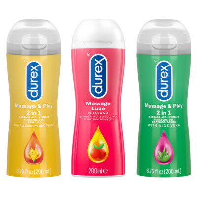 Durex PLAY Massage Lubricant 2in1 200ml * Aloe Guarana Ylang ...