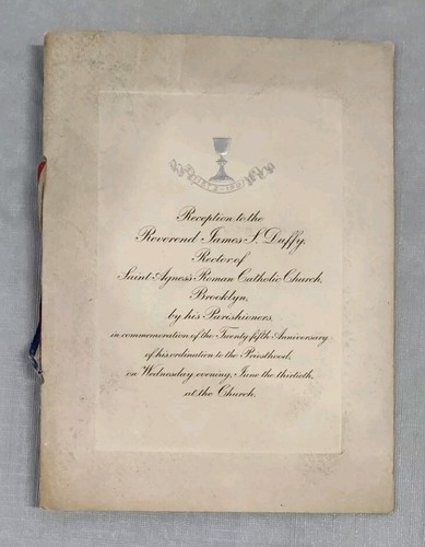 1897 Brooklyn, NY St. Agnes Church Rev. James Duffy 25th Anniversary ...