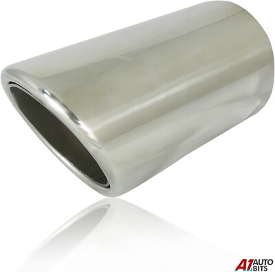 Steel Chrome Exhaust 11 cm Length Tail Rear Tip Pipe Muffler Universal ...