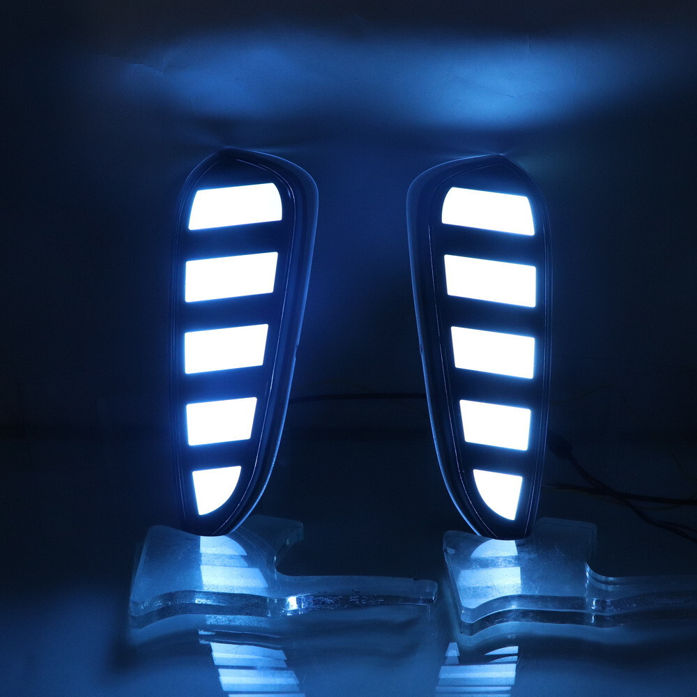 Daytime Running Lights Ice Blue DRL Streamer Yellow Turn Signals for ...