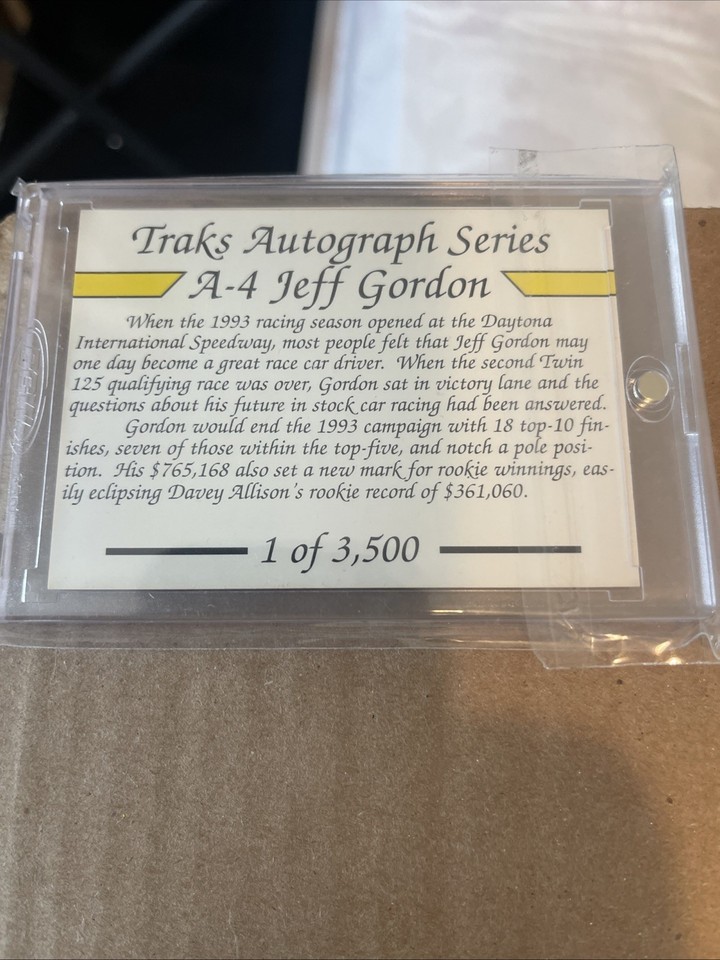 1993 Traks Premium Jeff Gordon Auto Autograph Signed Card | eBay