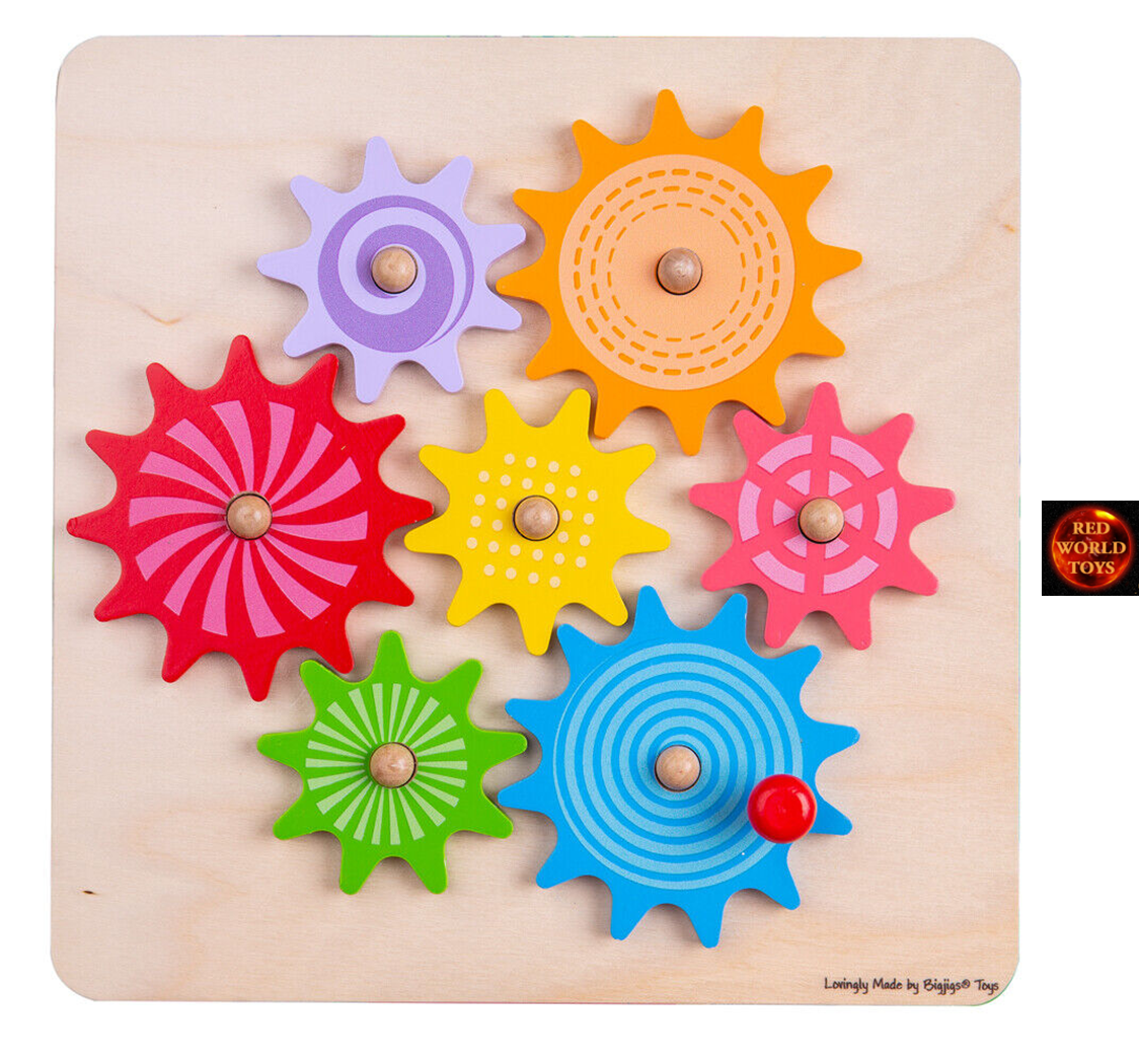 Wooden Cog Puzzle Gears and Cog Puzzle Childrens Jigsaw 7 pieces ...