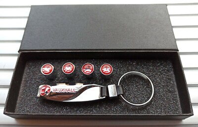 Vauxhall High Quality Chrome key ring key chain fob + tyre valve dust ...