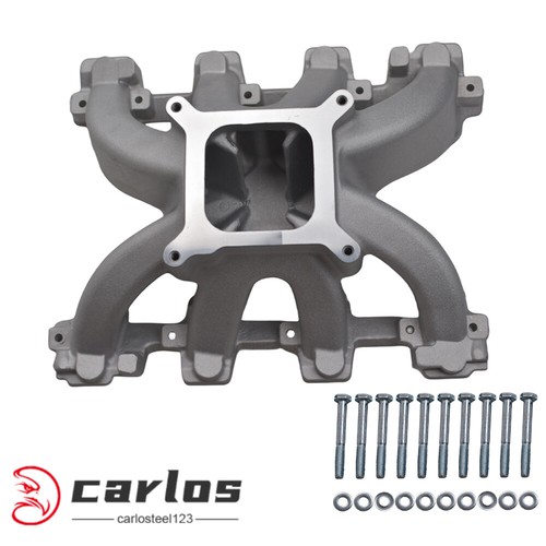 Satin Aluminum Cathedral Carb Intake Manifold For Gen III LS1/LS2 RPM ...