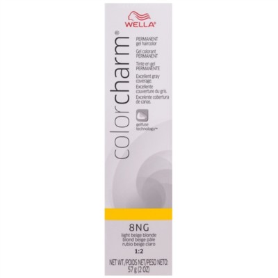 SALON HAIR WELLA COLOR CHARM PERMANENT DYE GEL 8NG LIGHT BEIGE BLONDE ...