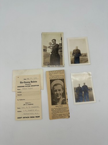 WWII Solder Photographs Printed 1951 & Newspaper Clipping Raymond Edwin ...