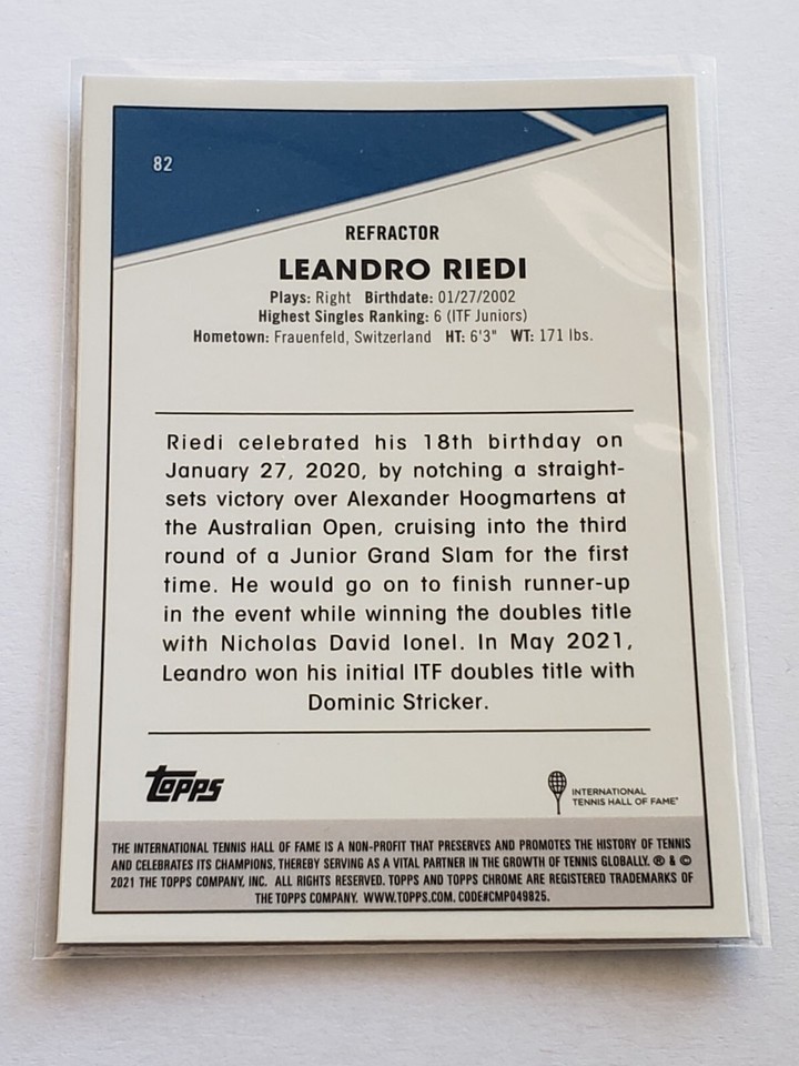2021 Topps Chrome Tennis Silver Holo Rainbow Refractor #82 Leandro ...