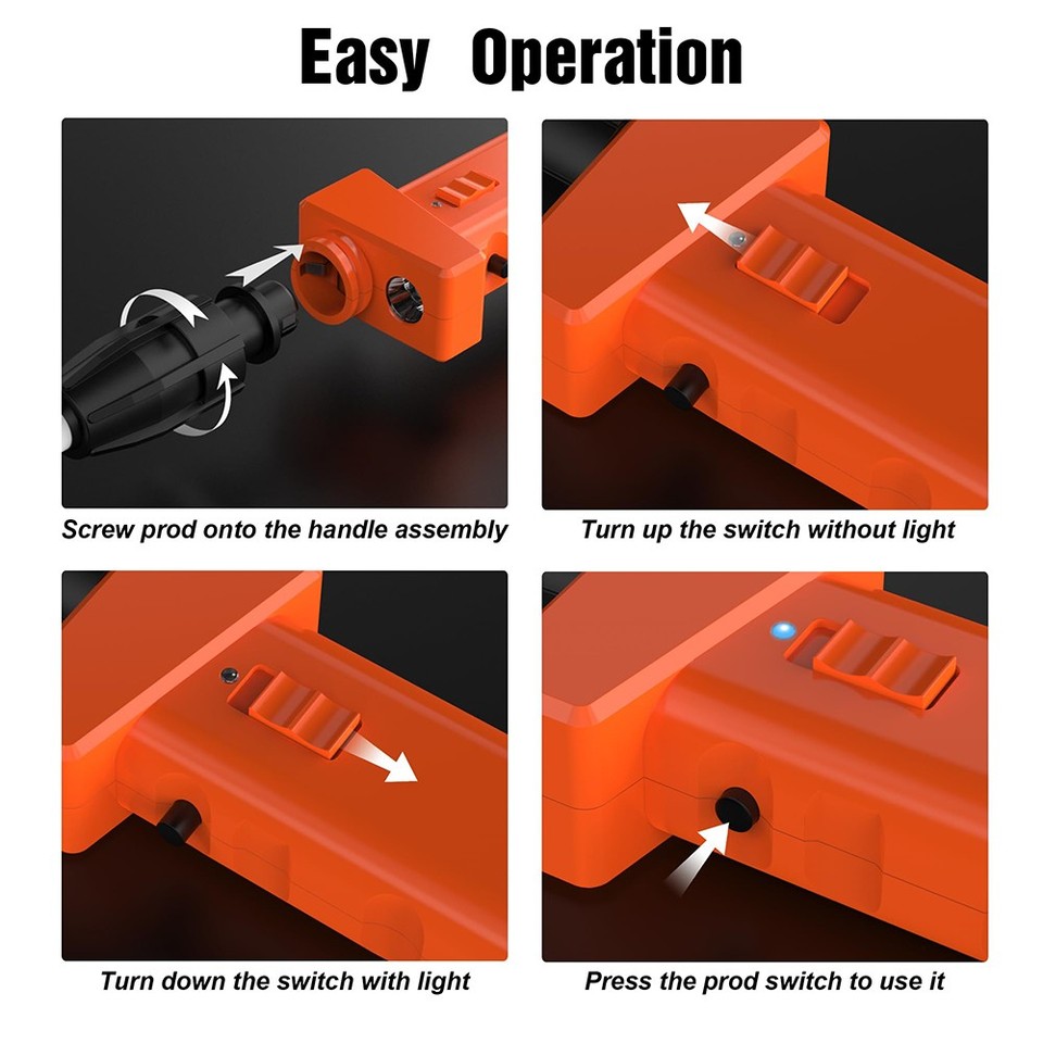 10000V Rechargeable Hot Shot Cattle Pig Prod Electric Shock Livestock ...