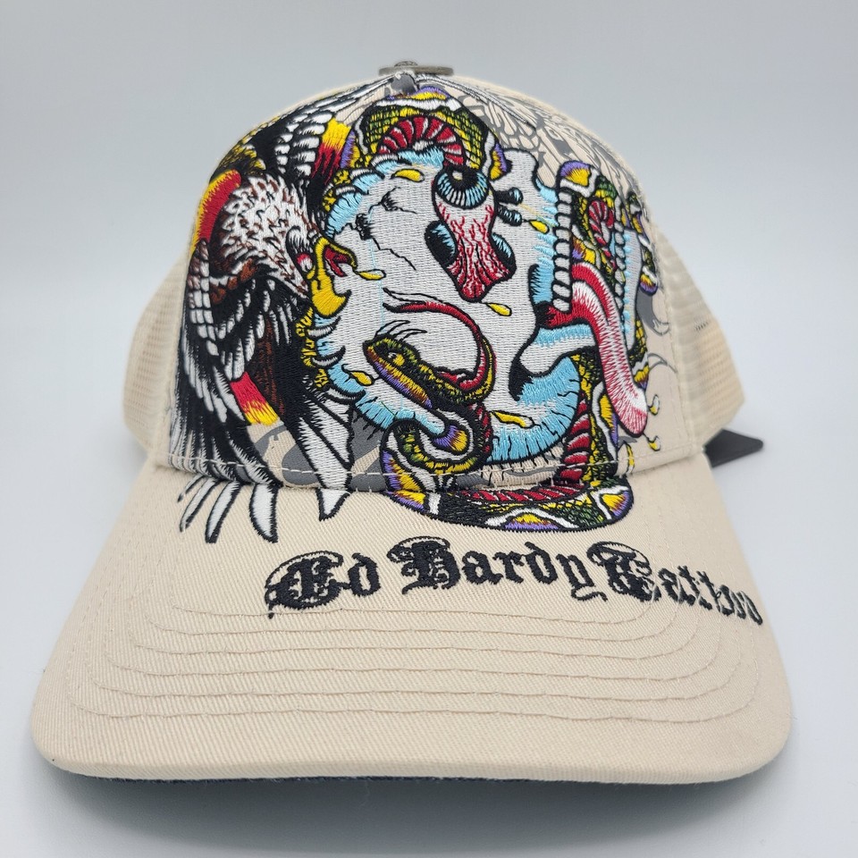Ed Hardy Hat Snapback Baseball Cap Mesh Tiger Head Snake Eyes Eagle ...