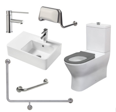 Accessible Delta Care Kit - Toilet Suite+Back Rest+Basin+Waste+Mixer ...