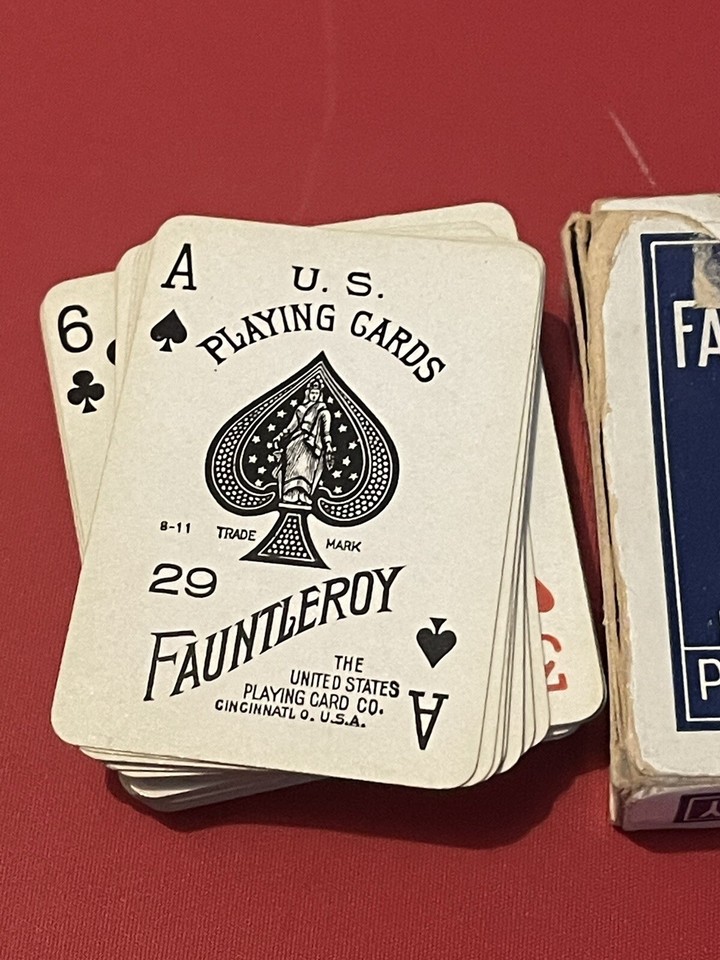 VINTAGE Antique FAUNTLEROY PLAYING CARDS Blue Deck in Box. Mini ...