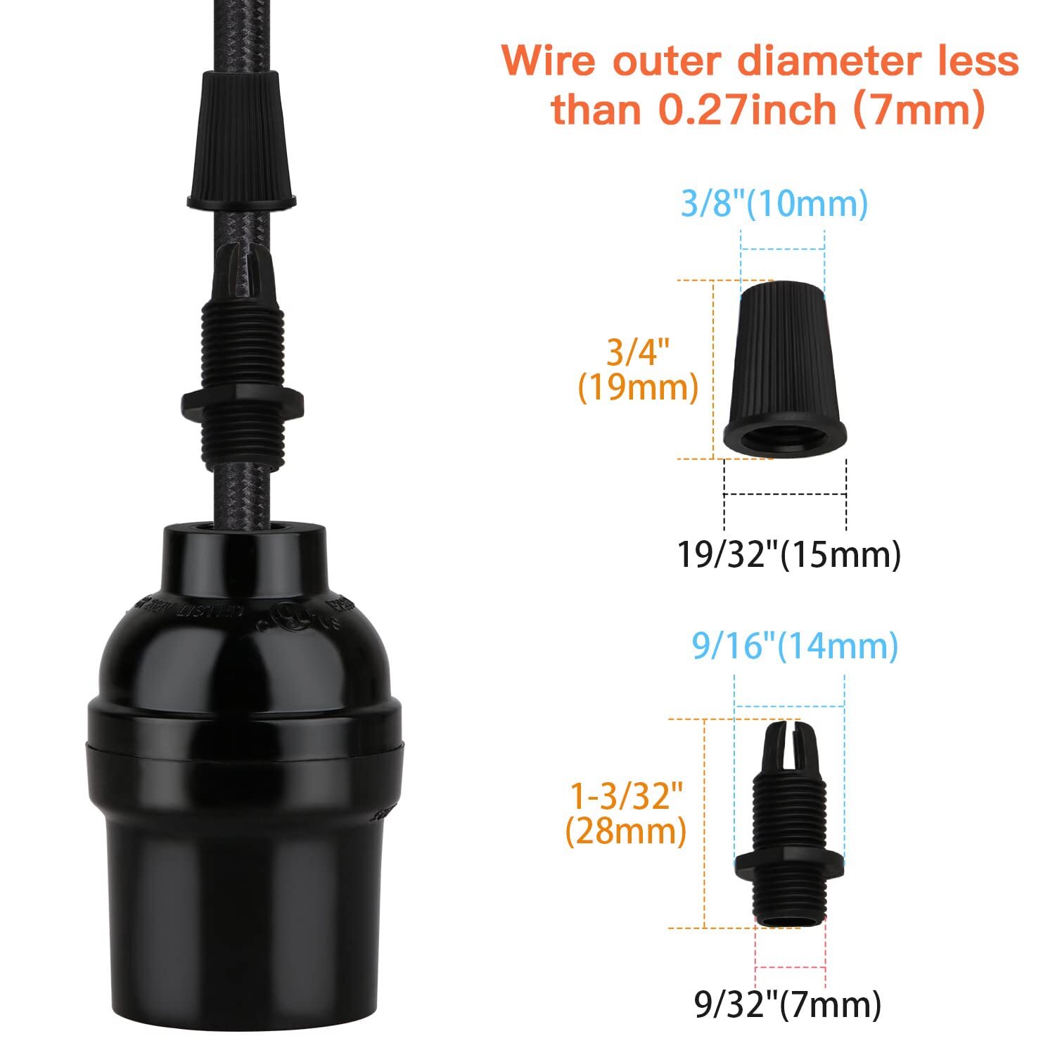 E26 E27 Light Sockets 8 Packs Edison Period Retro Style Pendant Lamp ...