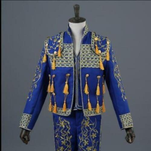Mens Bullfighter Matador Outfit Suit Jackets Pant Tassels Cosplay ...