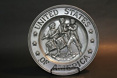 VTG Sexton Pewter Plate UNITED STATES OF AMERICA Spirit of '76 1972 ...