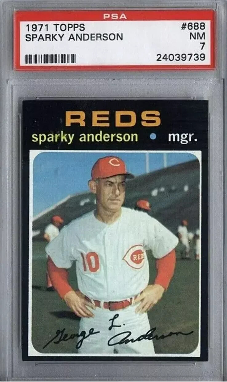 1971 Topps Baseball Cards #688 Sparky Anderson HOF Cincinnati Reds PSA ...