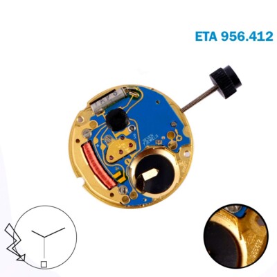 Eta 956.412 Quartz Swiss Movement, 3 Hands, White Date Disk at 6. | eBay