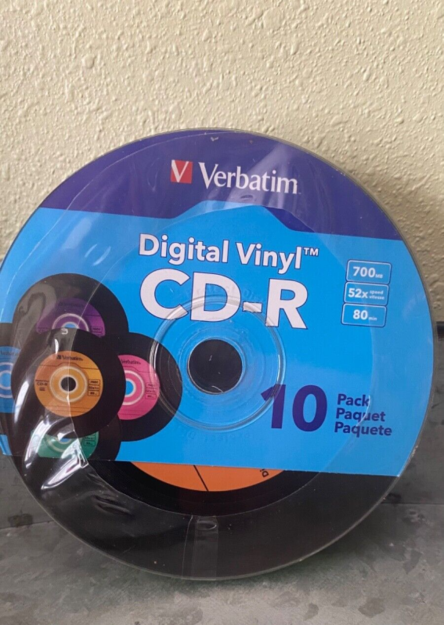 Verbatim Digital Vinyl Cd-r 700 MB 80 Minutes 52x Speed 10 in Each for ...