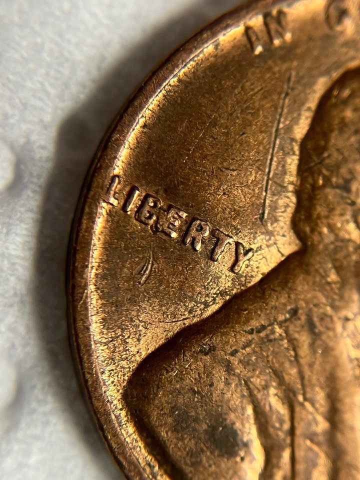 RARE 1955-D Wheat Penny Offset Error Coin Reverse & Obverse L On Rim ...