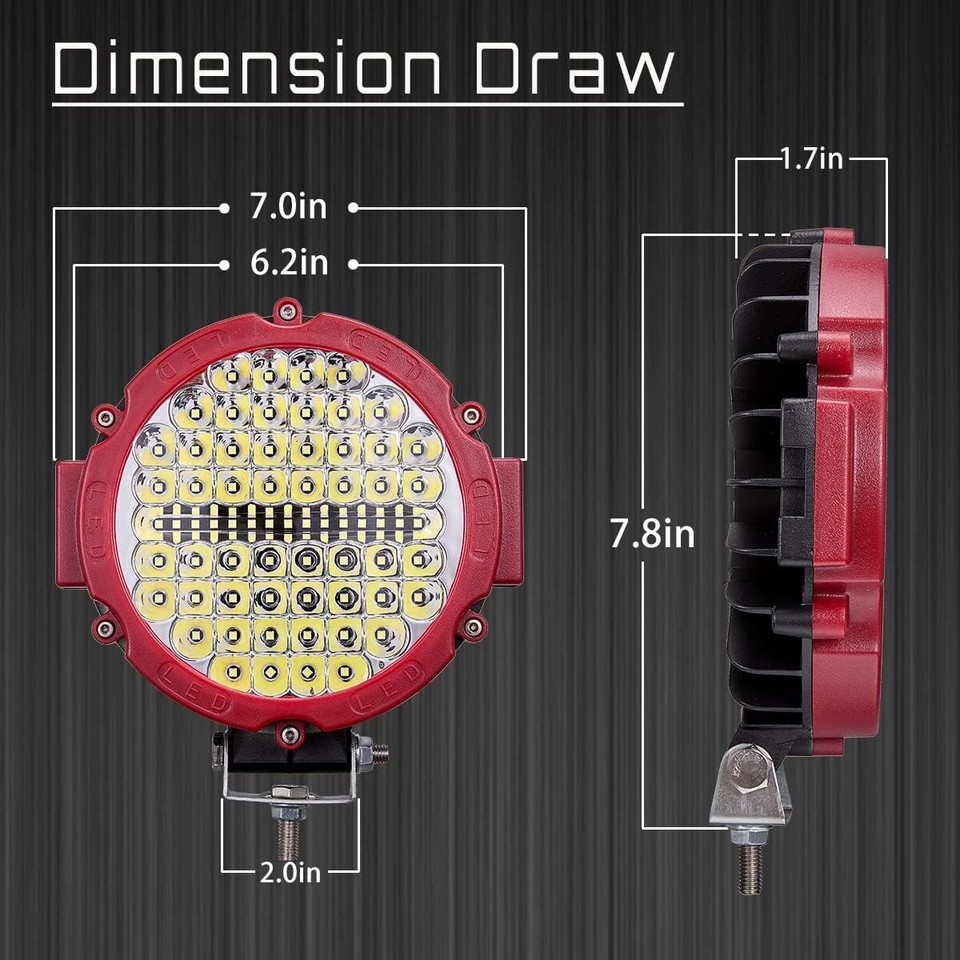 Lightboss Round LED Light Pods 7Inch 210W 21000lm LED Offroad Driving ...